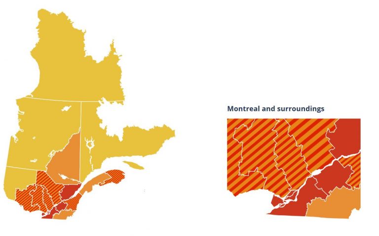Three more Quebec regions enter red zone COVID-19 alert level