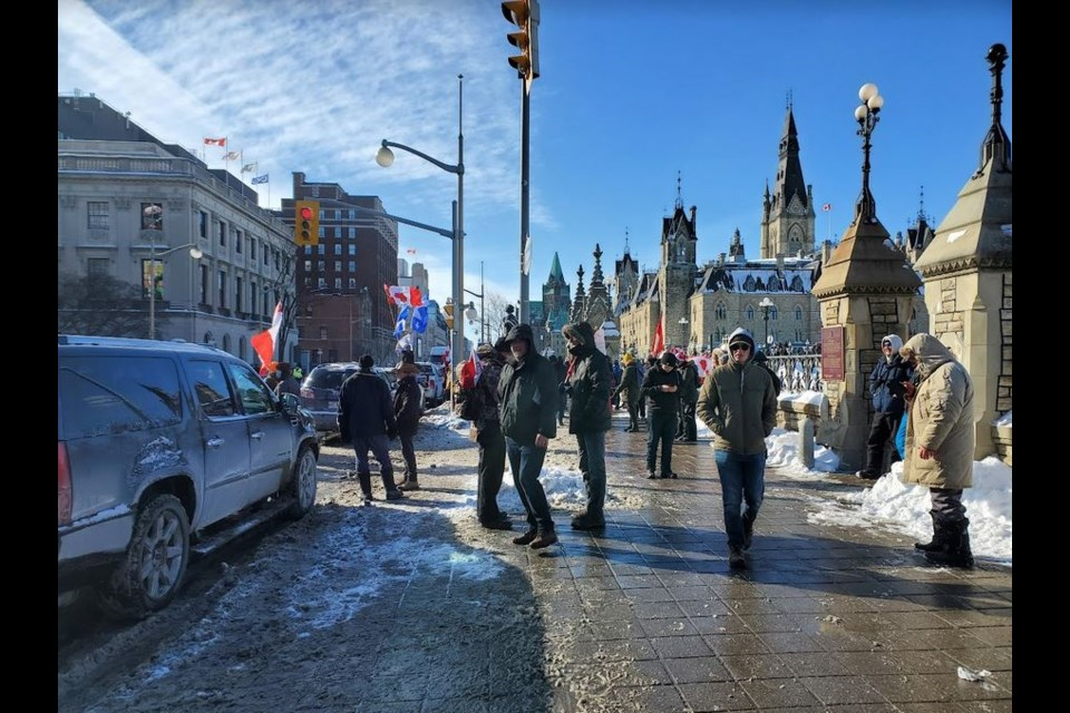 GALLERY: 'Freedom rally' truck convoy supporters arrive in downtown Ottawa