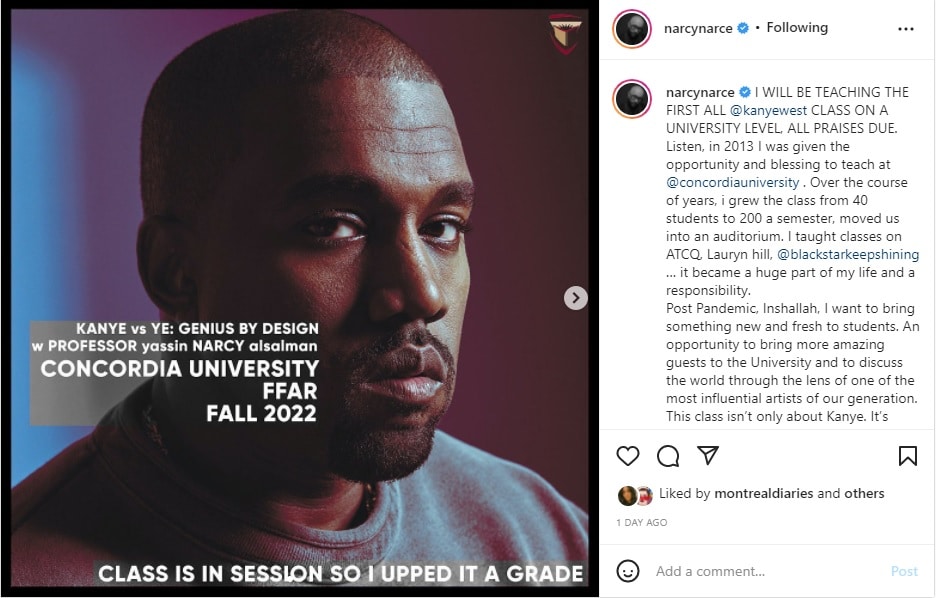 Canada's first university course on Kanye West, being taught at Concordia