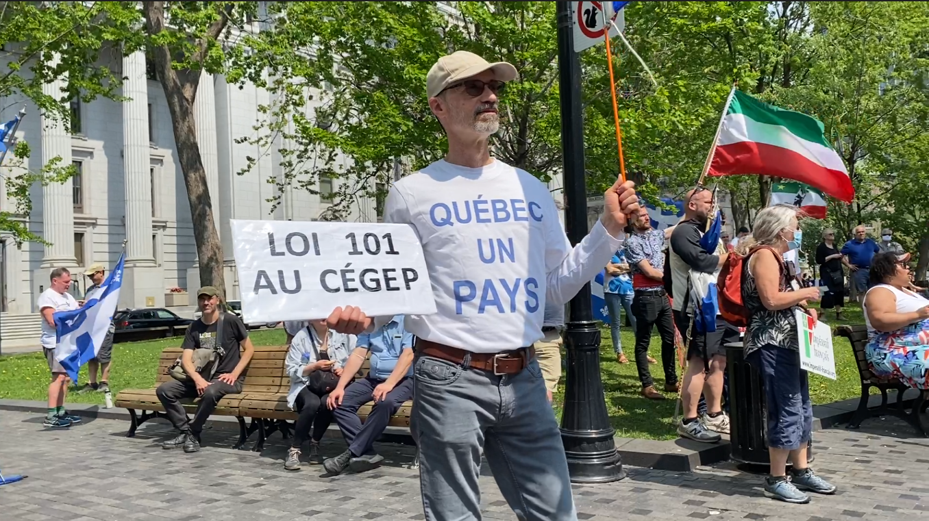 Pro-Bill 96 protesters share concerns of anglicisation of Montreal