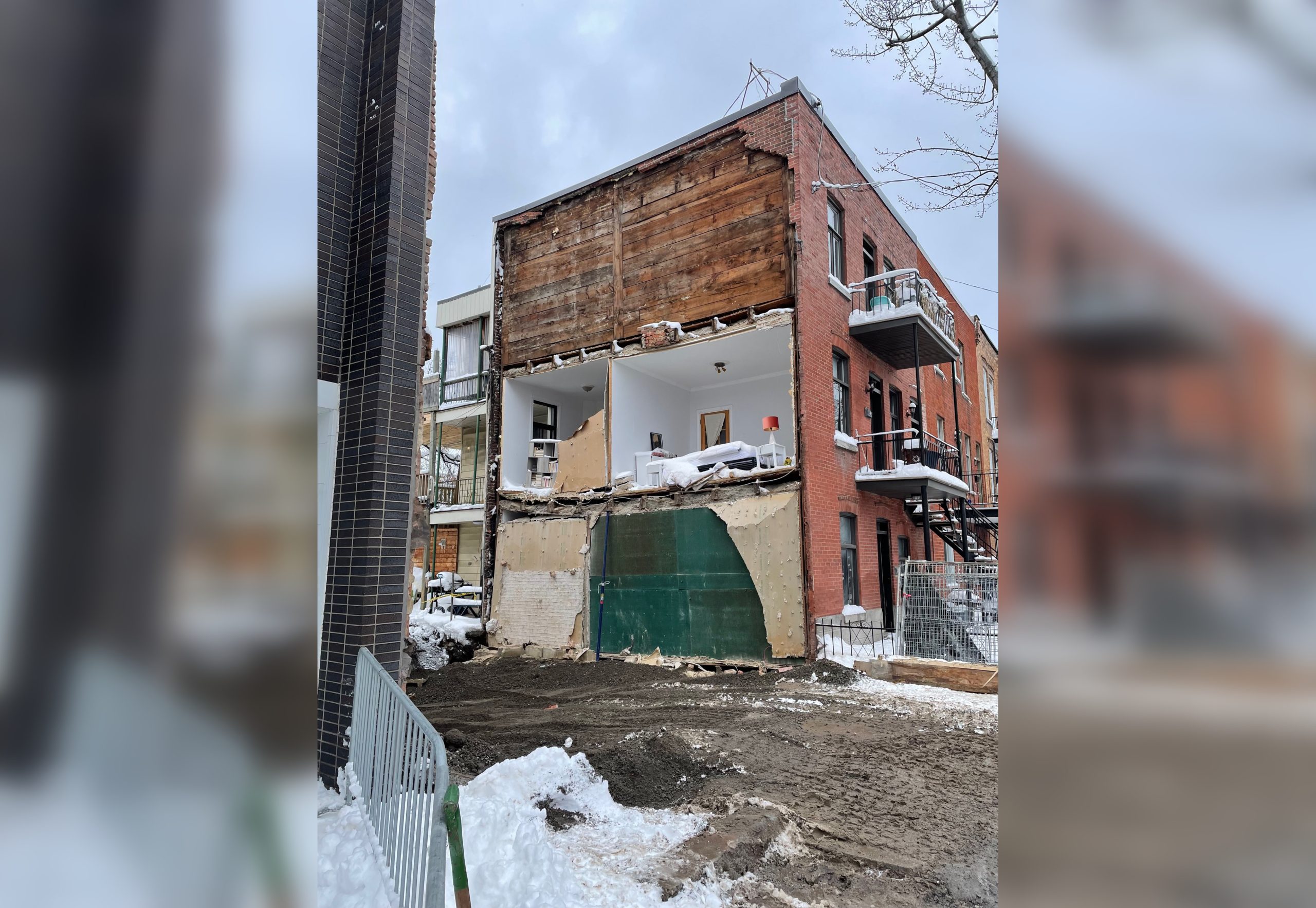 Wall collapse in Montreal's Little Italy leaves apartments fully ...