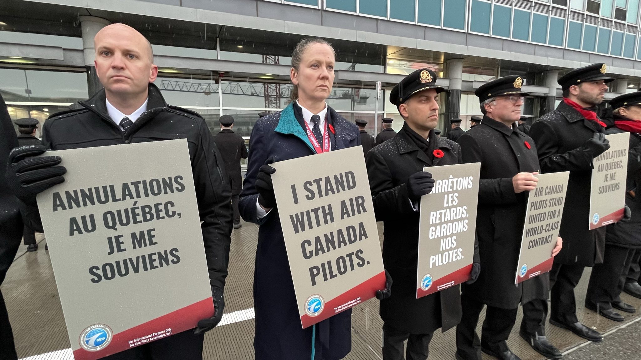 Air Canada pilots picket at Montreal’s Trudeau airport, demanding ...