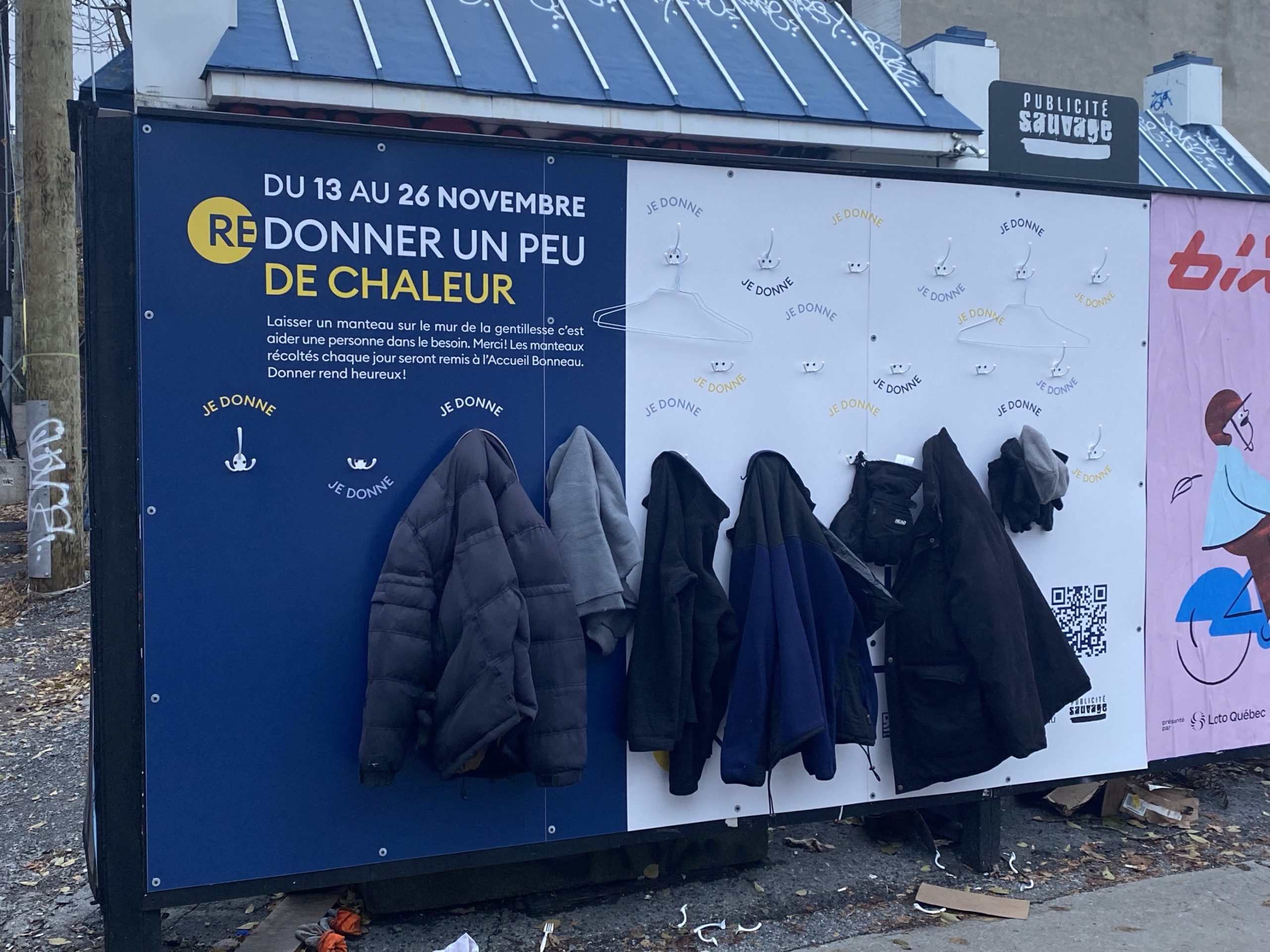Wall of Kindness: Montrealers donate more than 2,500 winter coats for ...