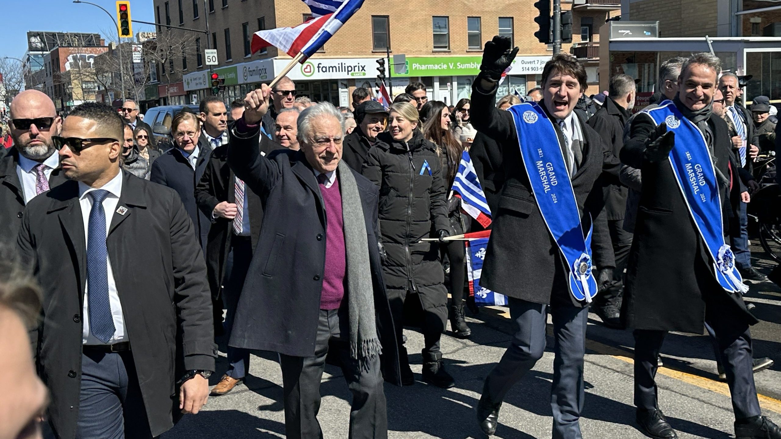 Greek prime minister walks in Montreal’s Greek Independence Day parade