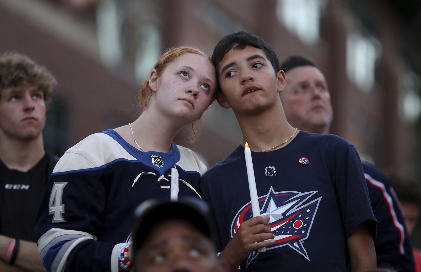Blue Jackets fans, players remember Johnny and Matthew Gaudreau at a ...