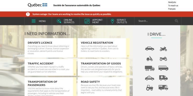 SAAQclic website outage continues, forcing almost all services to close ...