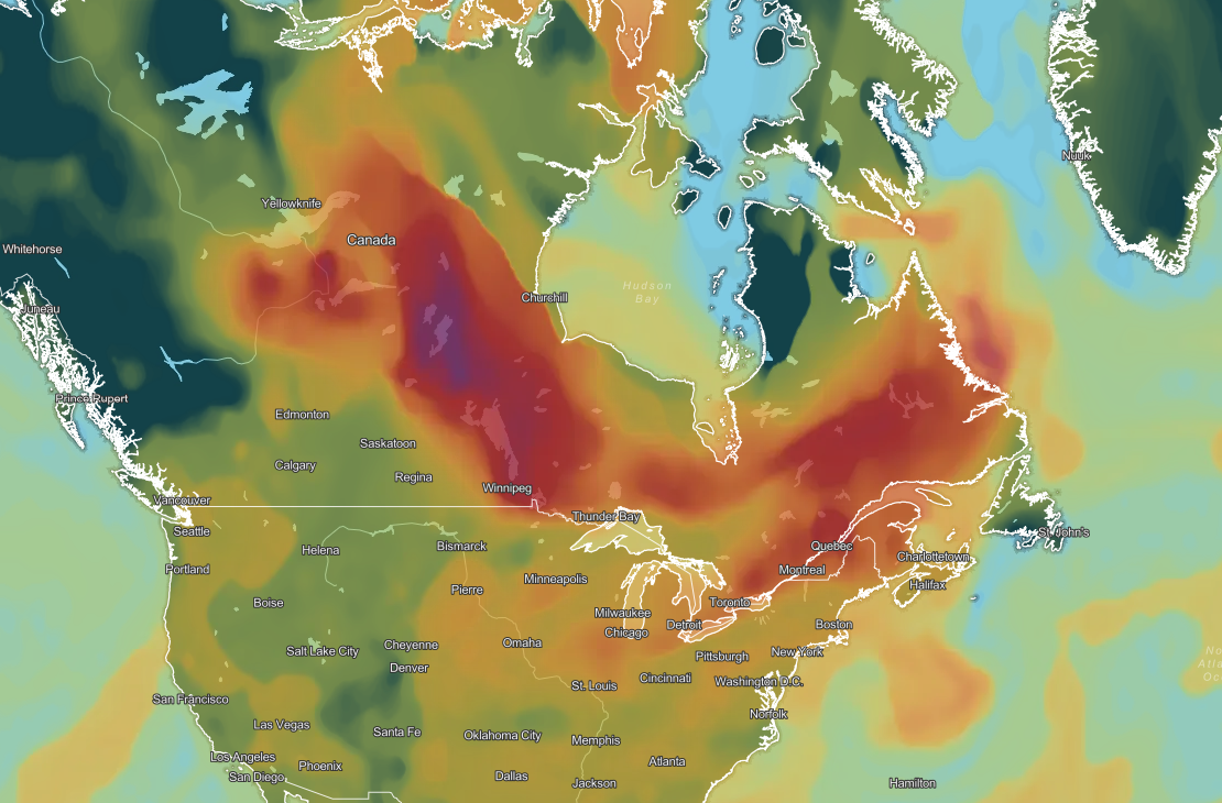 Smoke from wildfires causing poor air quality across Canada, including ...