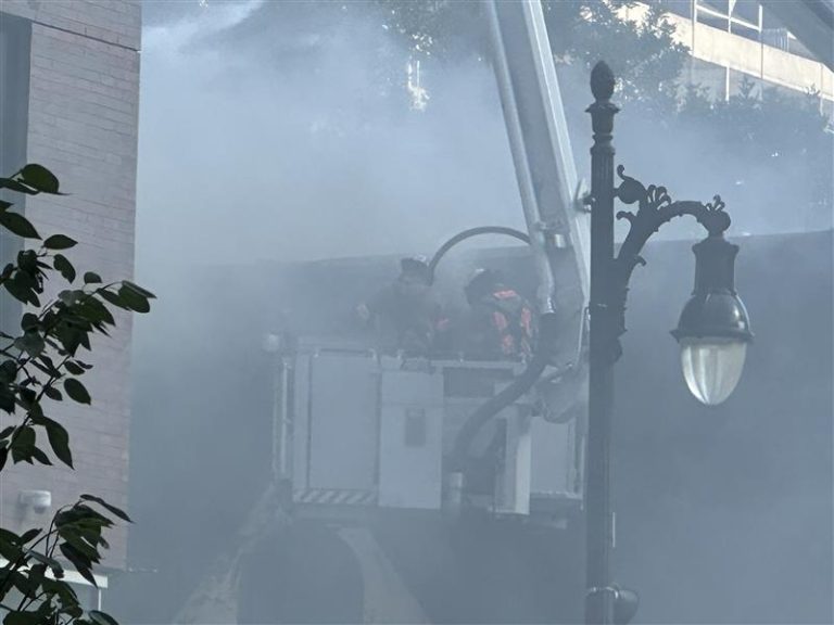 Five-alarm fire in a residential building in downtown Montreal