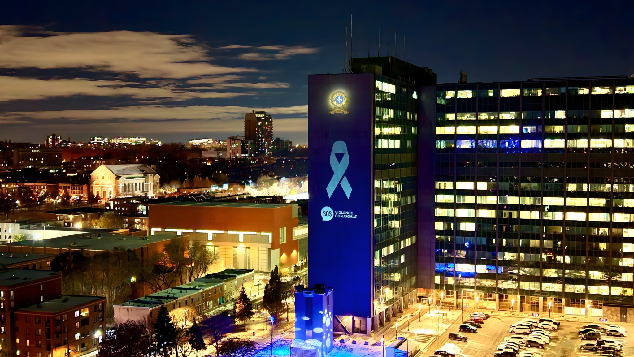 Giant white ribbon lights up SQ headquarters for 12 Days of Action ...