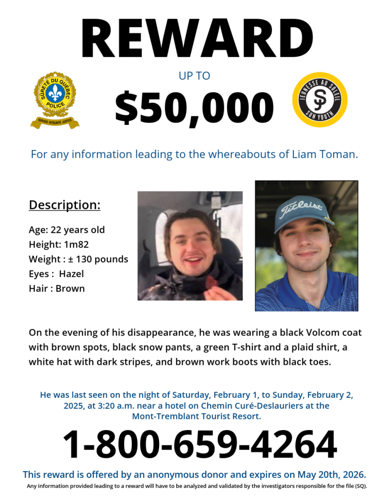 Reward climbs to $50,000 in search for Ontario man missing from Mont ...