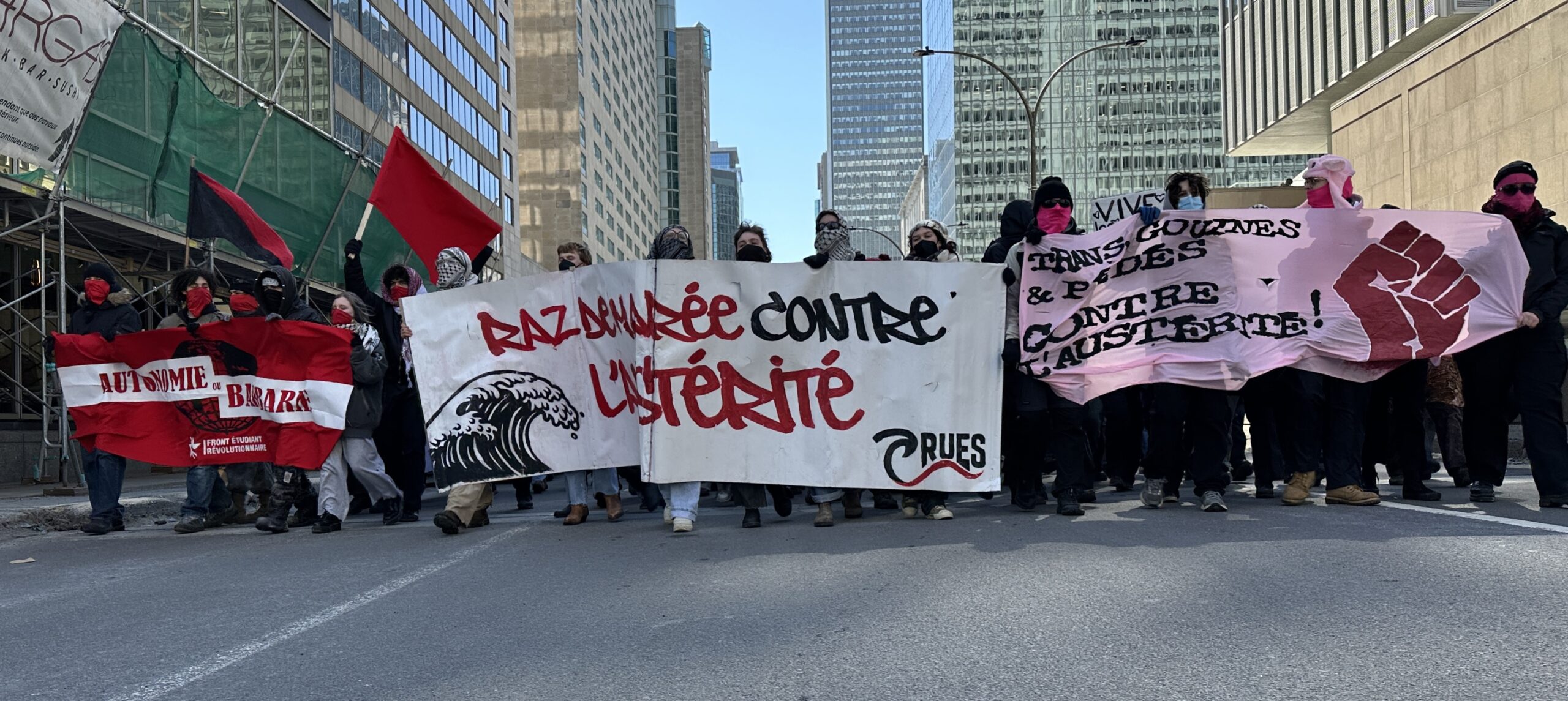 Thousands of students protest education cuts in downtown Montreal