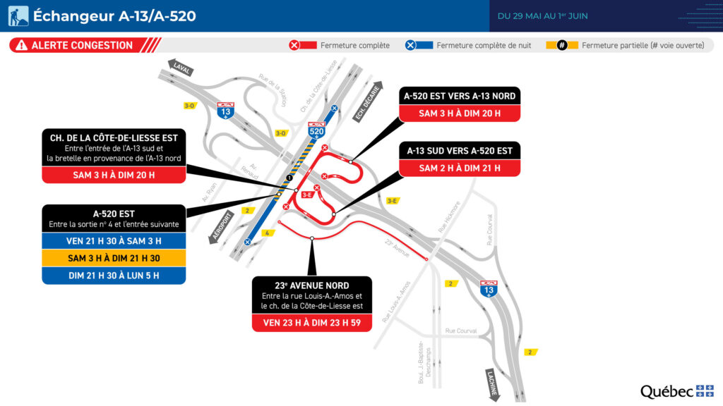 Montreal weekend road closures